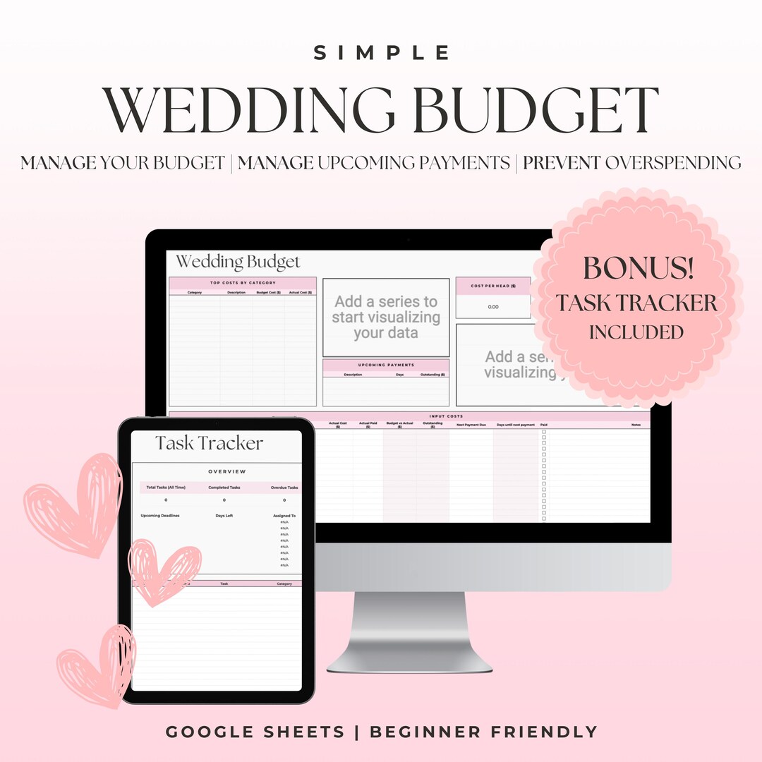 Wedding Budget Planner, Google Sheets, Wedding Expense Tracker, Wedding ...