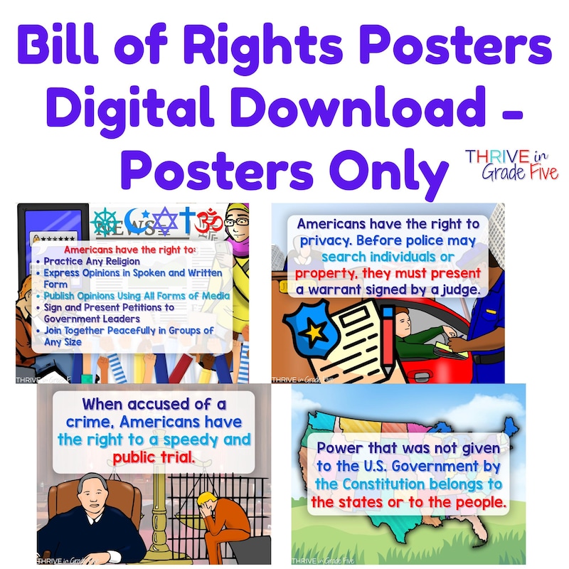 Bill of Rights Poster - Etsy