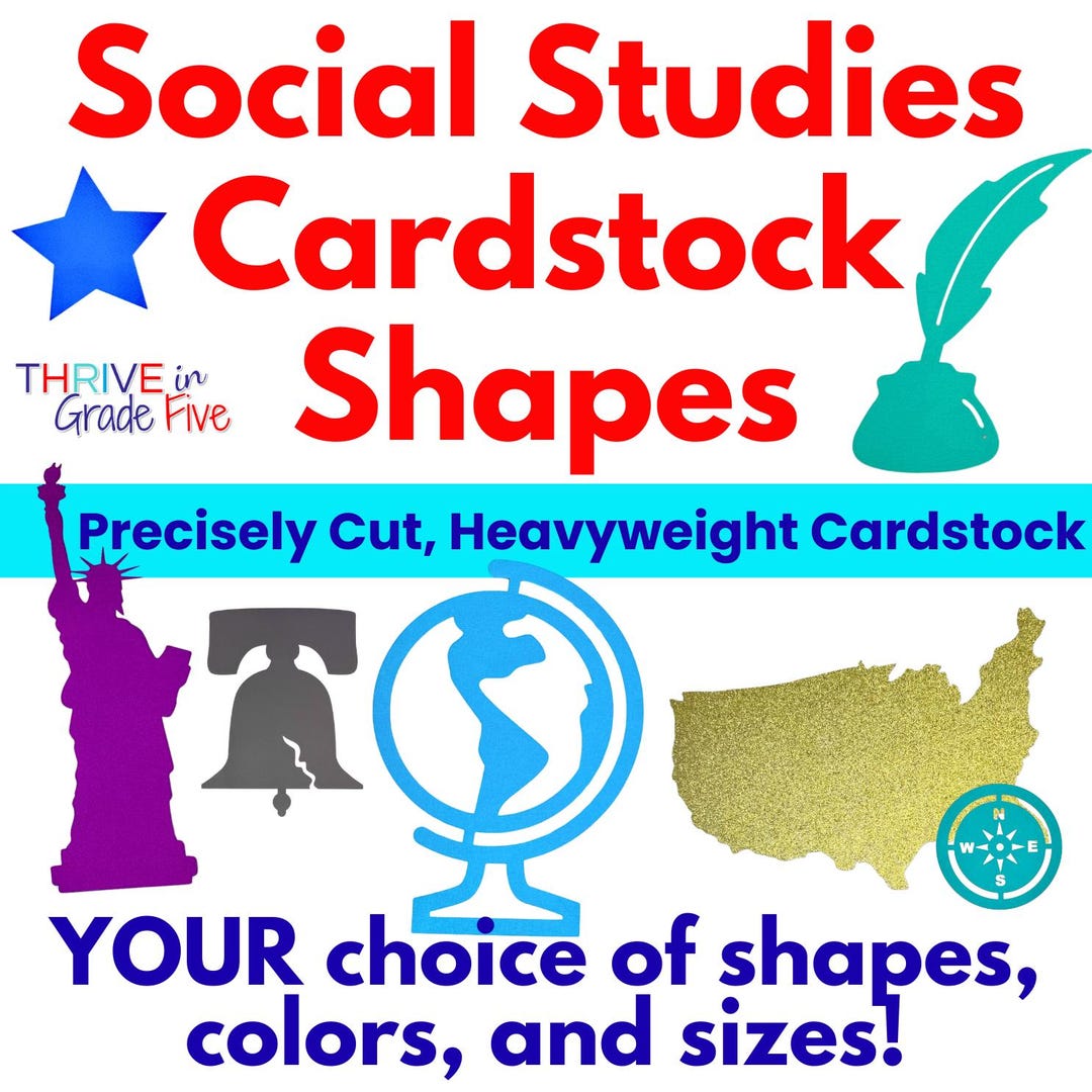 Social Studies Cardstock Shapes - Choice of Shapes, Colors, and Sizes ...