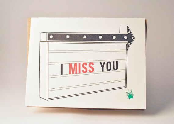 Road Sign Miss You Greeting Card | Etsy