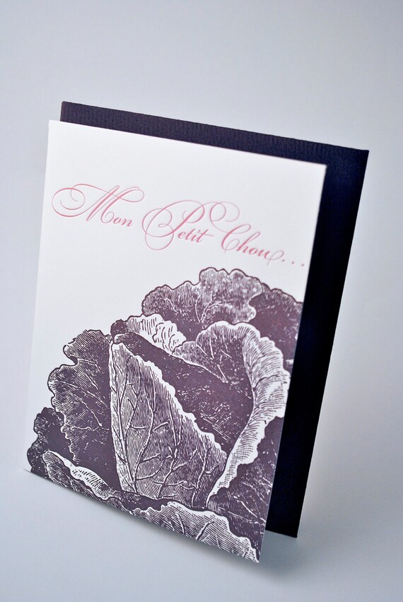 My Little Cabbage Letterpress Card - Etsy