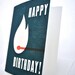 Match-less Happy Birthday Letterpress Card in Blue - Etsy