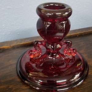 Fenton Dolphin Ruby Candlesticks - Etsy