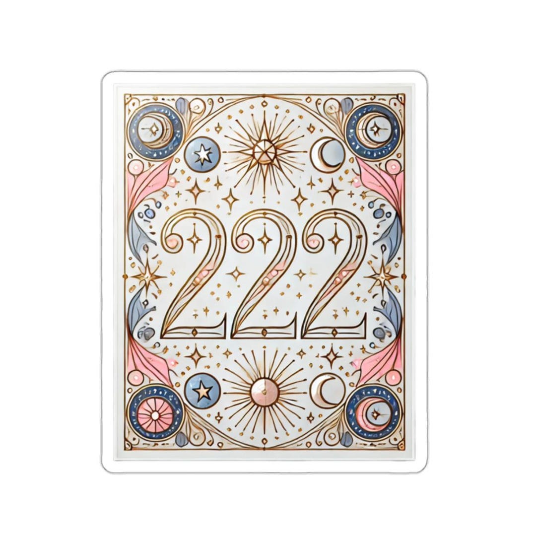 222 Angel Number Sticker - Bring Balance and Harmony Everywhere You Go ...