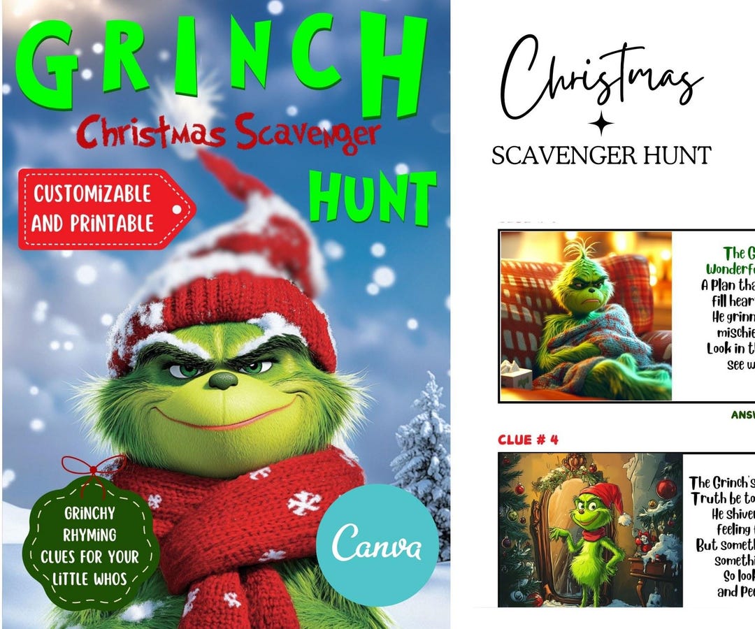 Grinch Christmas Scavenger Hunt - Etsy