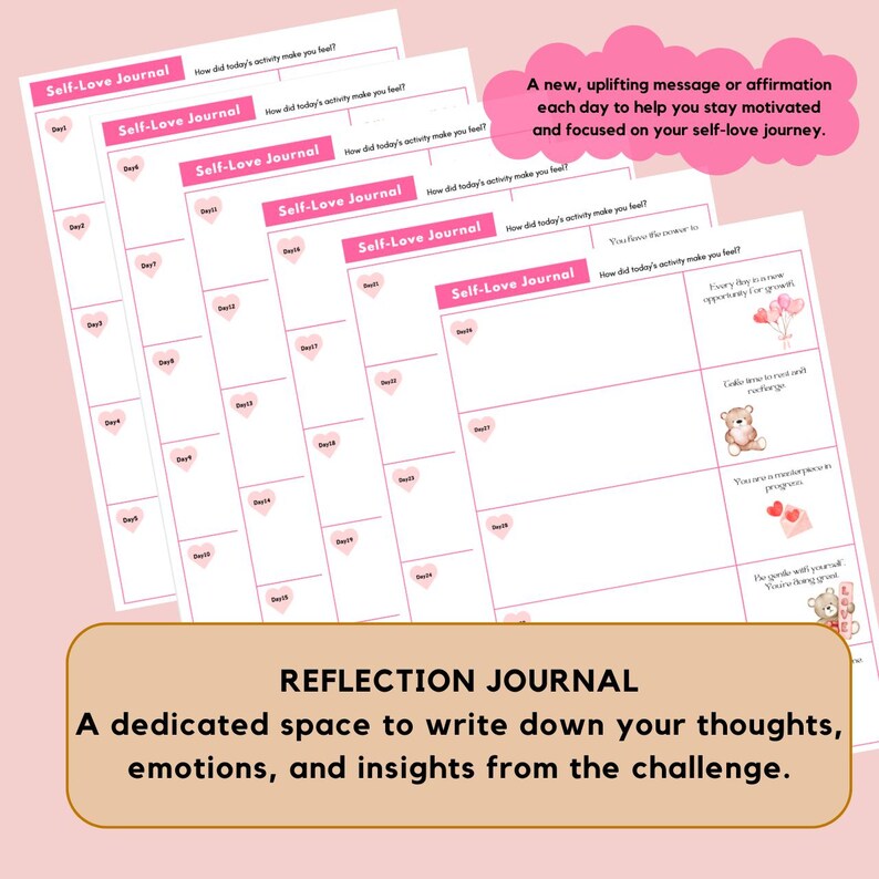 Self-love Journey: 30-day Checklist, Journal & Daily Inspirations - Etsy