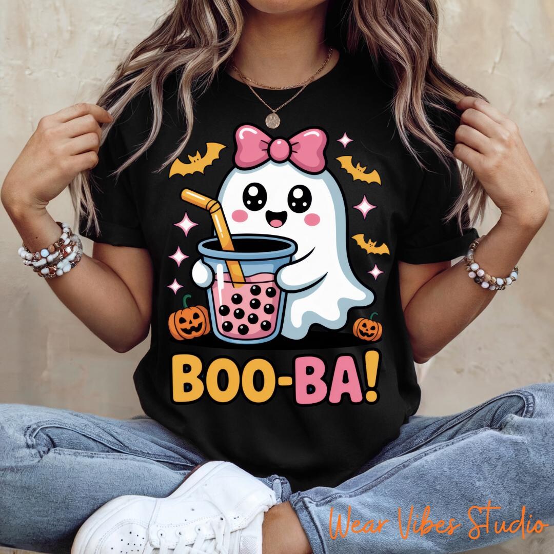 BOO-BA Ghost Boba PNG Digital Download Cute Halloween Bubble Tea ...