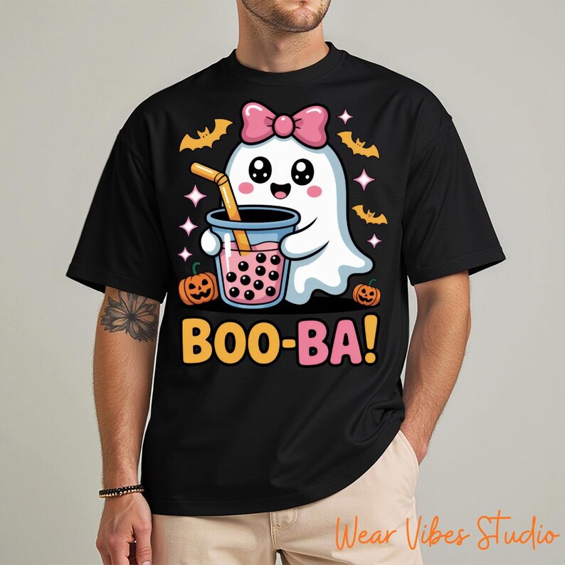 BOO-BA Ghost Boba PNG Digital Download Cute Halloween Bubble Tea ...