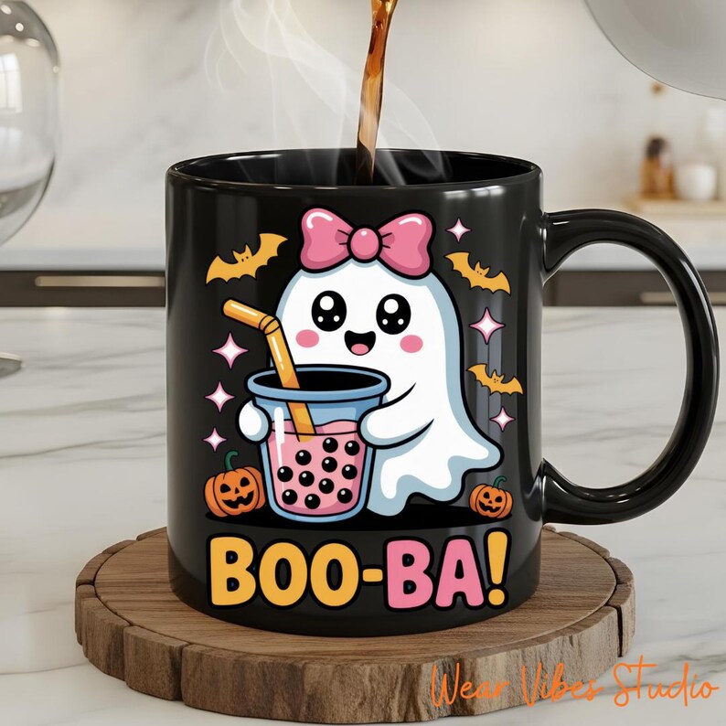 BOO-BA Ghost Boba PNG Digital Download Cute Halloween Bubble Tea ...