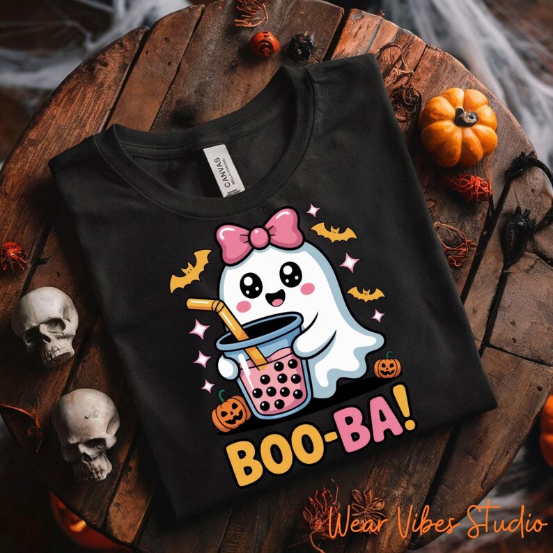 BOO-BA Ghost Boba PNG Digital Download Cute Halloween Bubble Tea ...