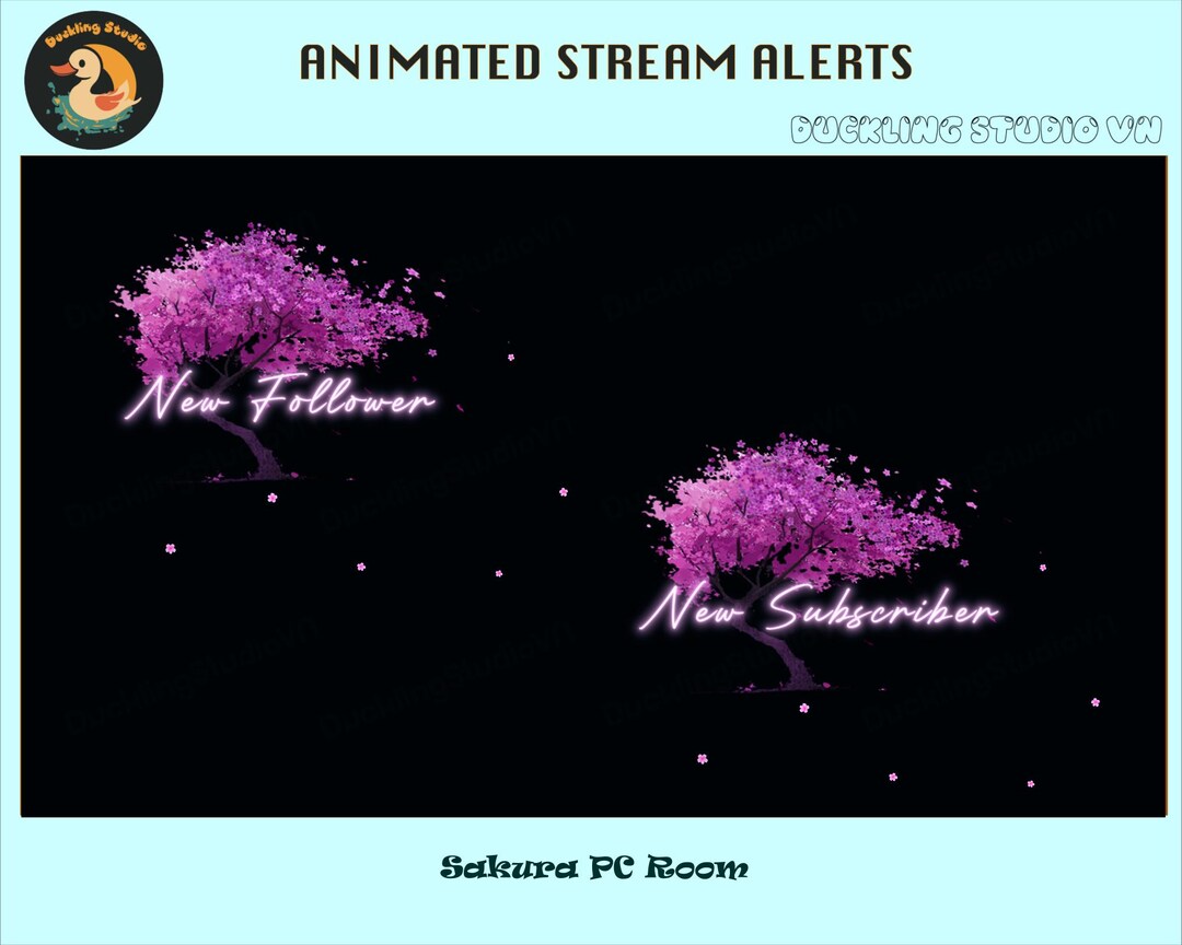 Sakura Animated Twitch Alerts, Sakura Tree Stream Alerts for Streamers ...
