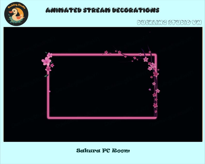 Pink Sakura Animated Twitch Camera Frames, Pink Sakura Stream Camera ...