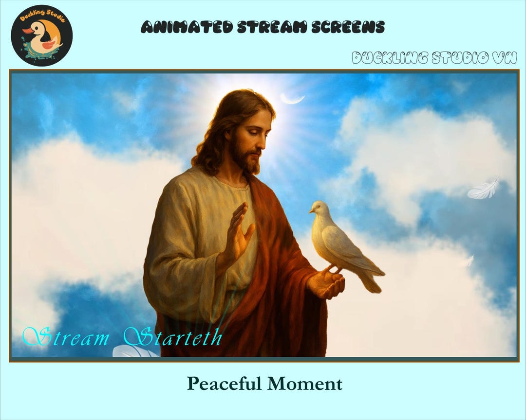 Spiritual Jesus Animated Twitch Stream Overlays, Peaceful Moment Twitch ...