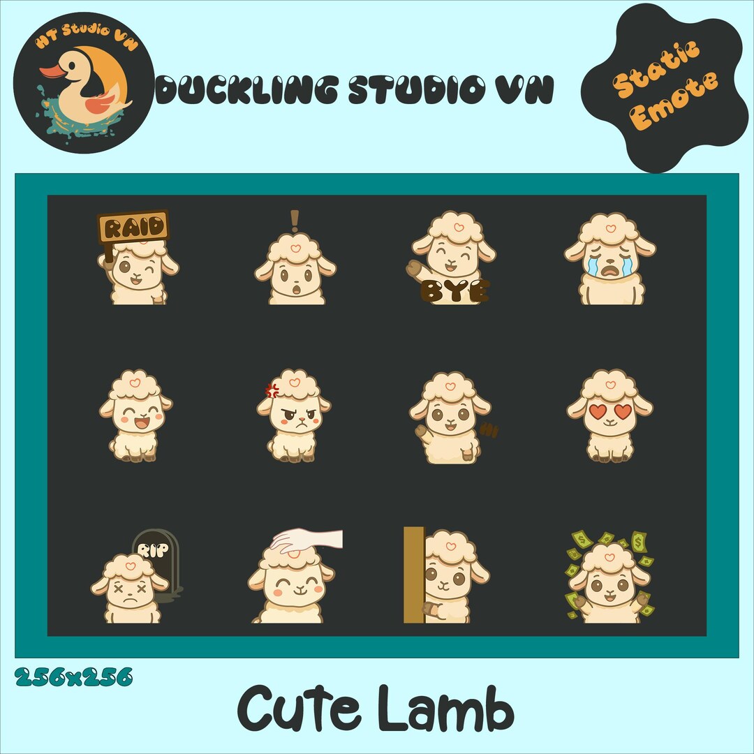 Cute Lamb Static Twitch Emotes, Cute Lamb Static Chat Emotes for ...