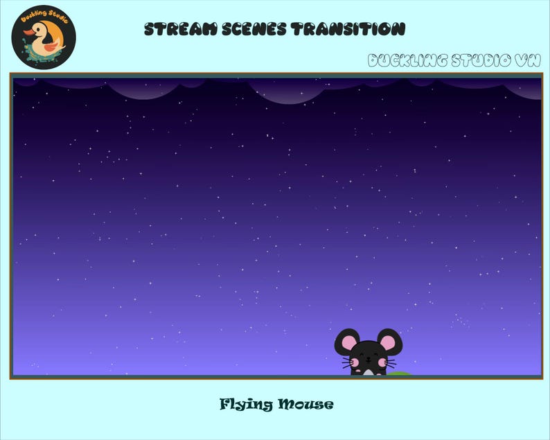Cute Flying Mouse Twitch Stream Transition, Cute Mouse Stream Scene ...
