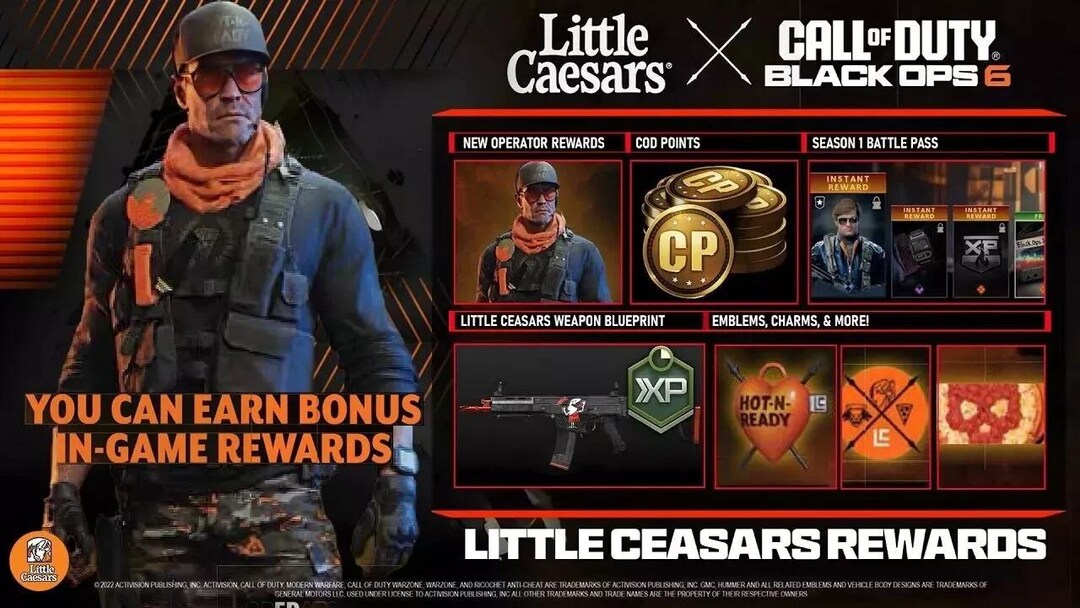Recibo de Little Caesars de Call Of Duty Black Ops 6 (BO6) ¡Compre 5 y ...