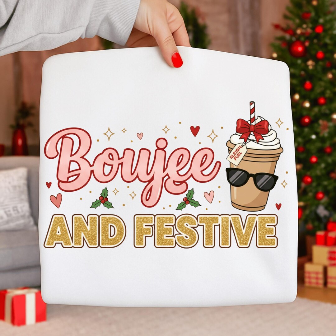 Boujee and Festive PNG, Christmas Coffee Clipart, Retro Girly Holiday ...