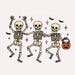 Dancing Skeleton Trio PNG, Retro Halloween Skeleton Clipart, Funny ...