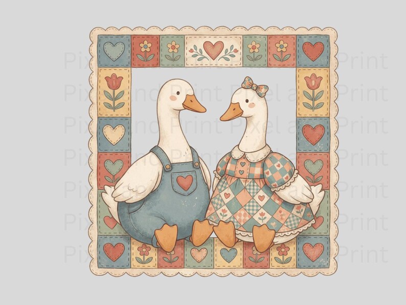 Thrifted Geese PNG, Vintage Grandma Geese Digital Download, Cottagecore ...