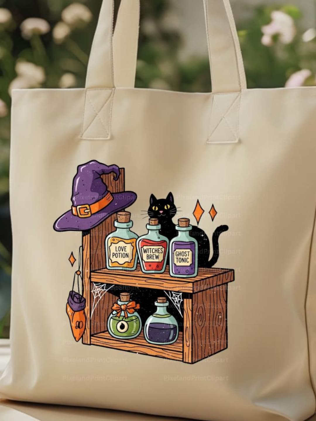 Witchy Potion Bar PNG, Retro Halloween Potion Clipart, Spooky Witches ...