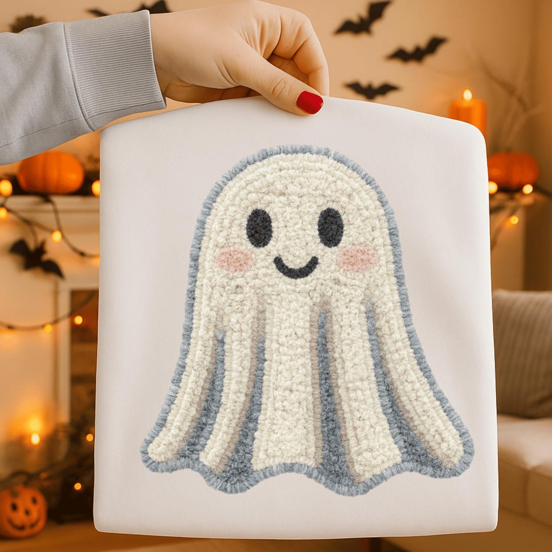 Latch Hook Ghost PNG, Faux Yarn Chenille Rug Texture, Punch-needle ...