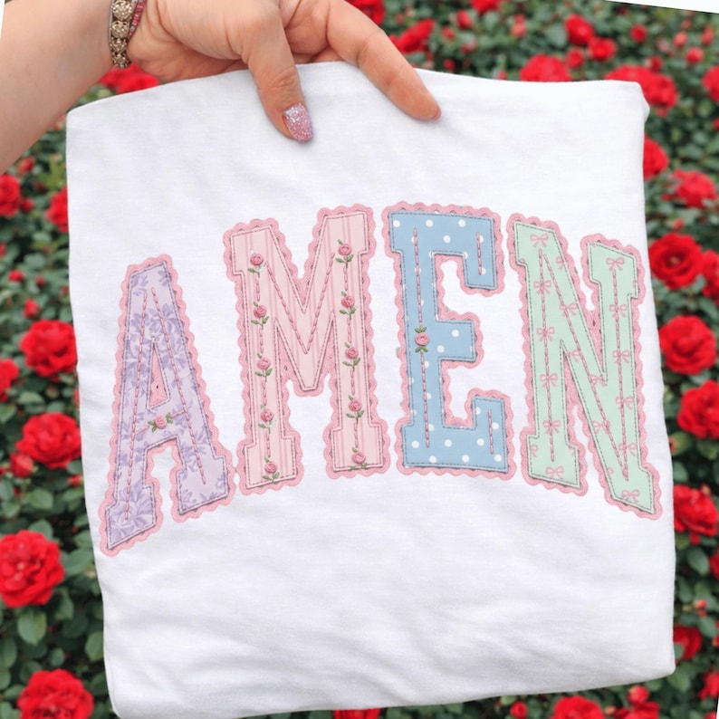Amen PNG, Easter Coquette Floral Applique Sublimation, Grandmillennial ...
