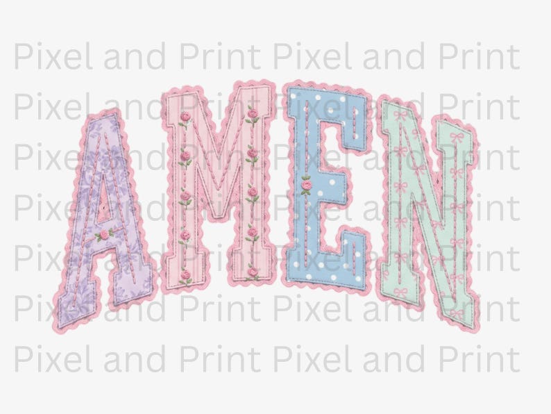 Amen PNG, Easter Coquette Floral Applique Sublimation, Grandmillennial ...