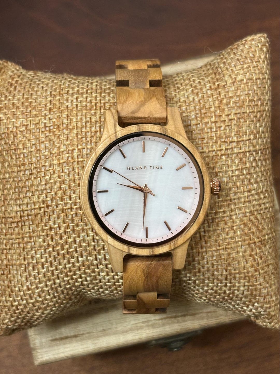 Island Time Watch Co. Wooden Watches Pink and Rose Gold Mother of Pearl ...