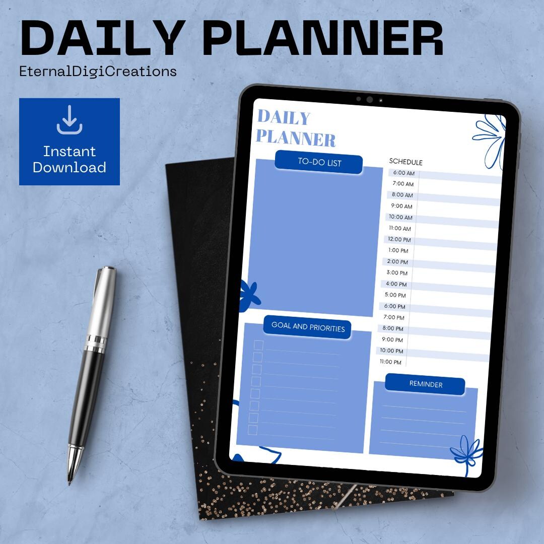 Ipad-friendly Daily Planner Template Bundle Printable and Digital To-do ...