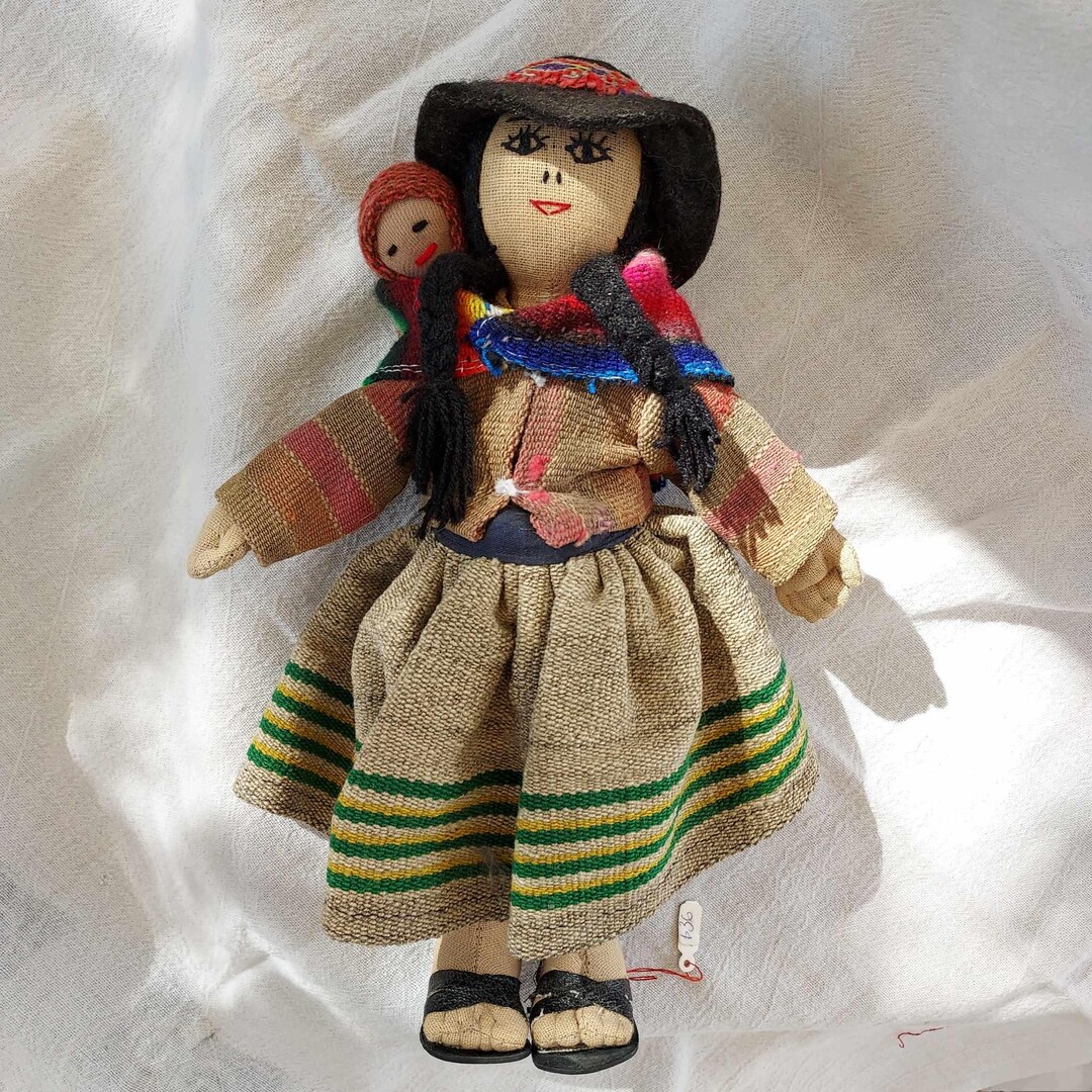 Handmade Peruvian Mother Doll With Baby, Textile Art - Etsy
