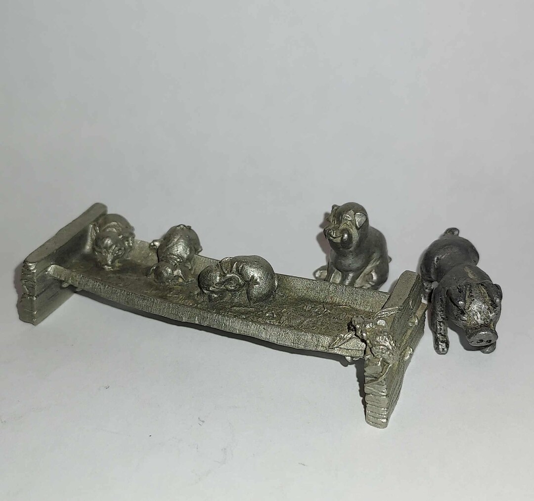 1991 Pewter Pig Figurine Miniature Set Boyd Perry, Remade 1998 - Etsy