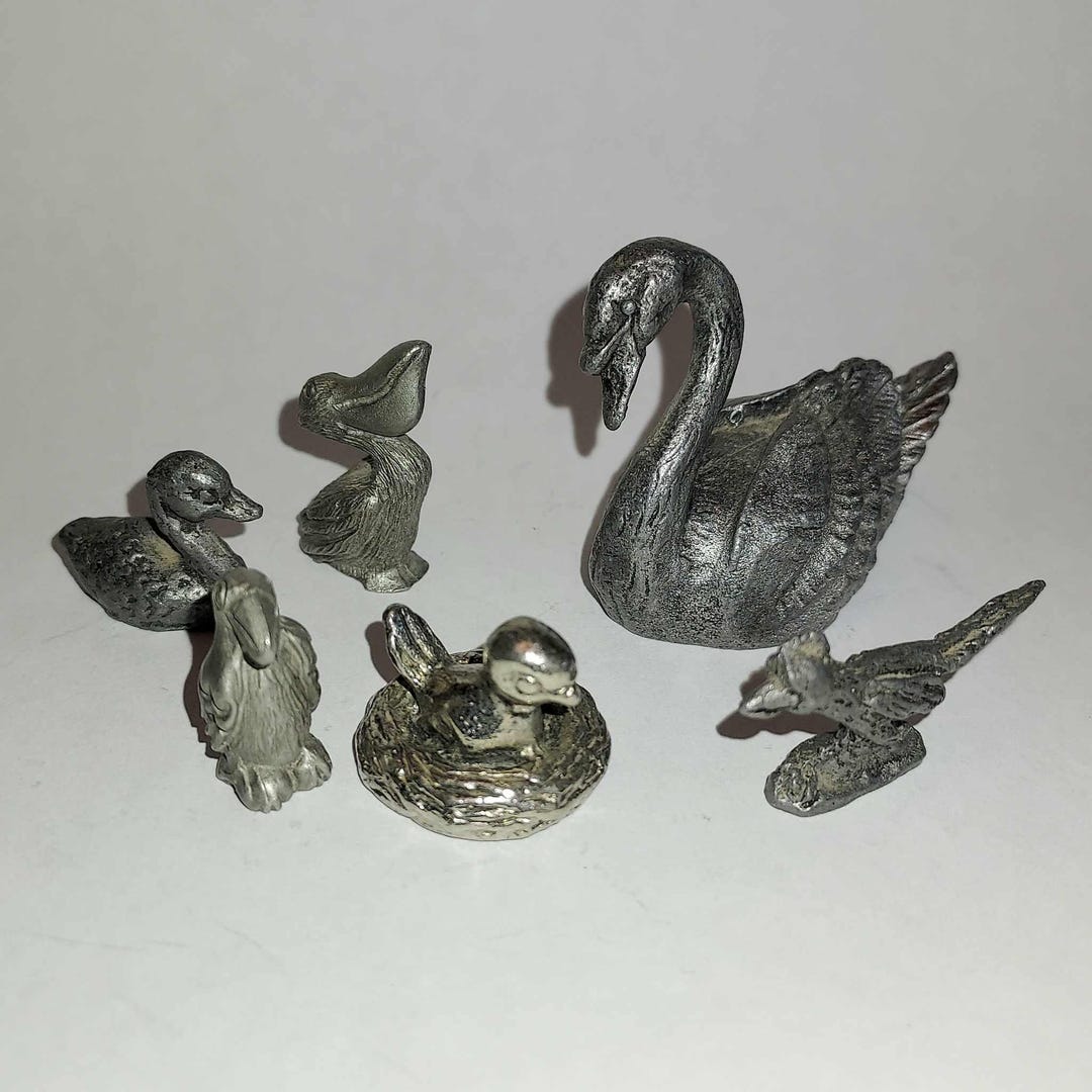 Pewter Miniature BIRDS Collection of 6 - Etsy