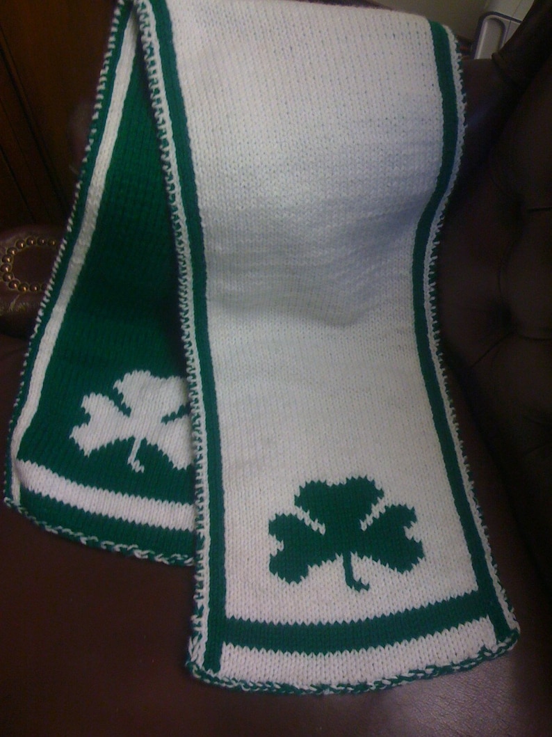 Shamrock Scarf Knitting Pattern - Etsy