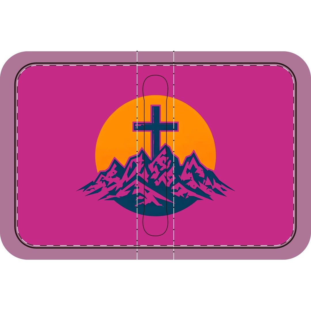 Bible Cover With Cross and Mountains Design, Religious Book Sleeve ...