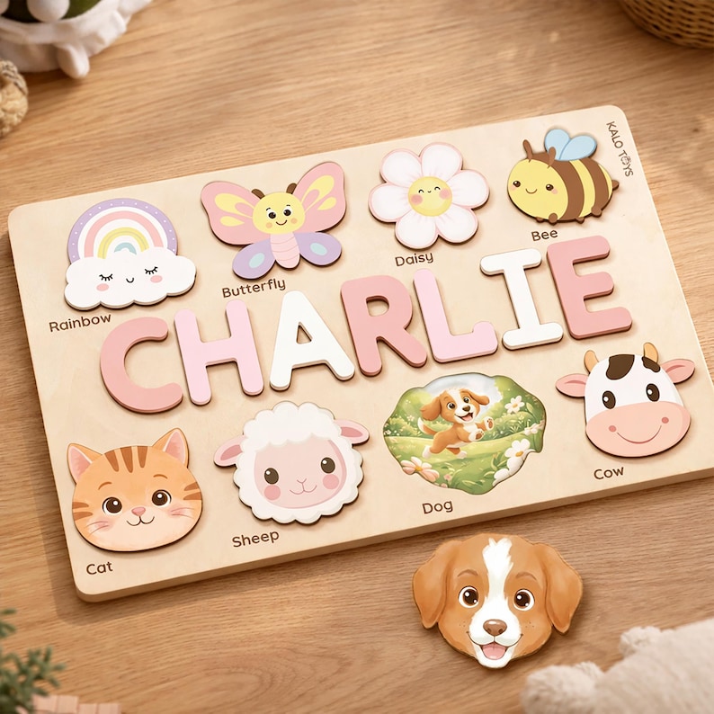 Personalized Name Puzzle, First Birthday Girl Gift, Toddler Toy, New ...