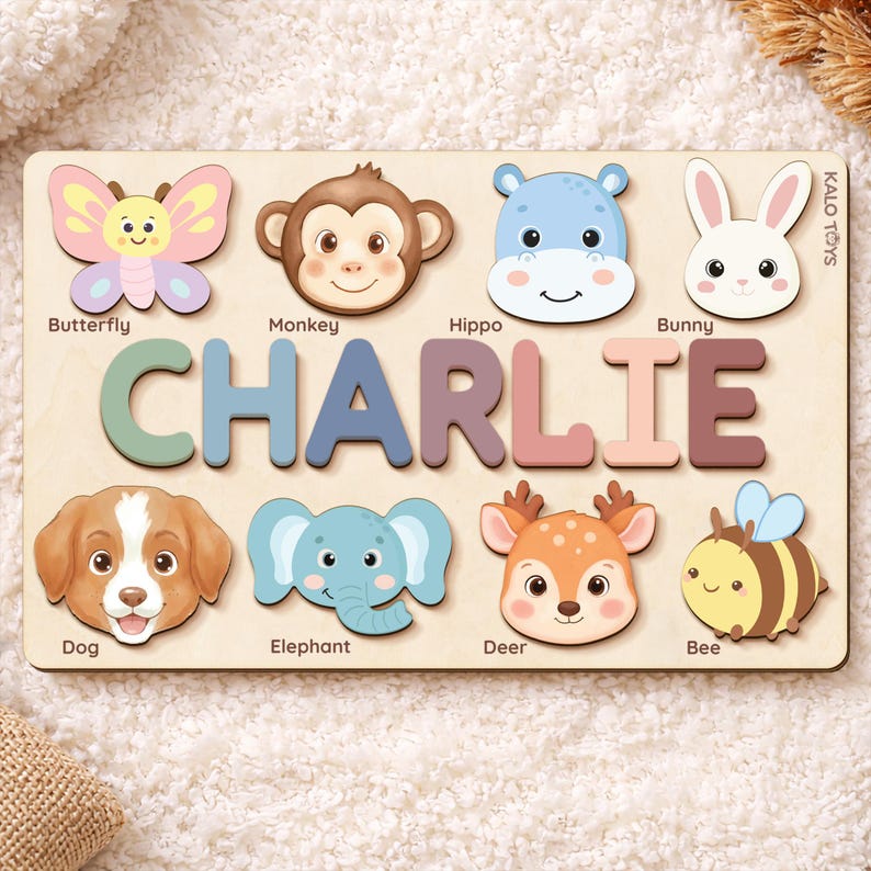Personalized Name Puzzle, First Birthday Girl Gift, Toddler Toy, New ...