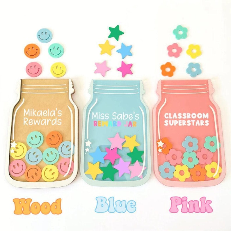 Positive Behavior Chart for Classroom, Stars Reward Jar for Kids ...