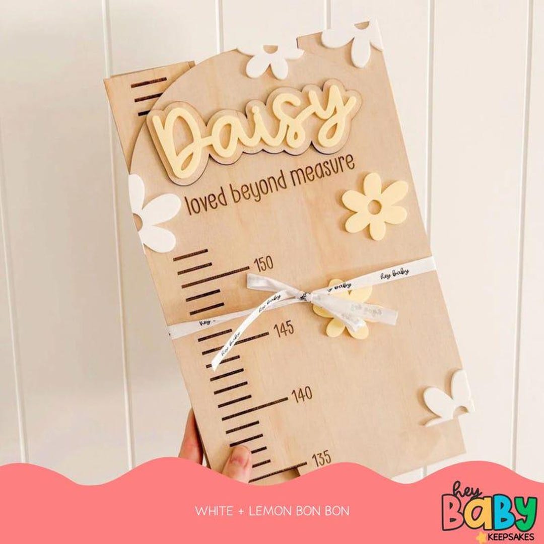 Personalised Growth Chart FIELD OF DAISIES Girls Room Decor Daisy Theme ...