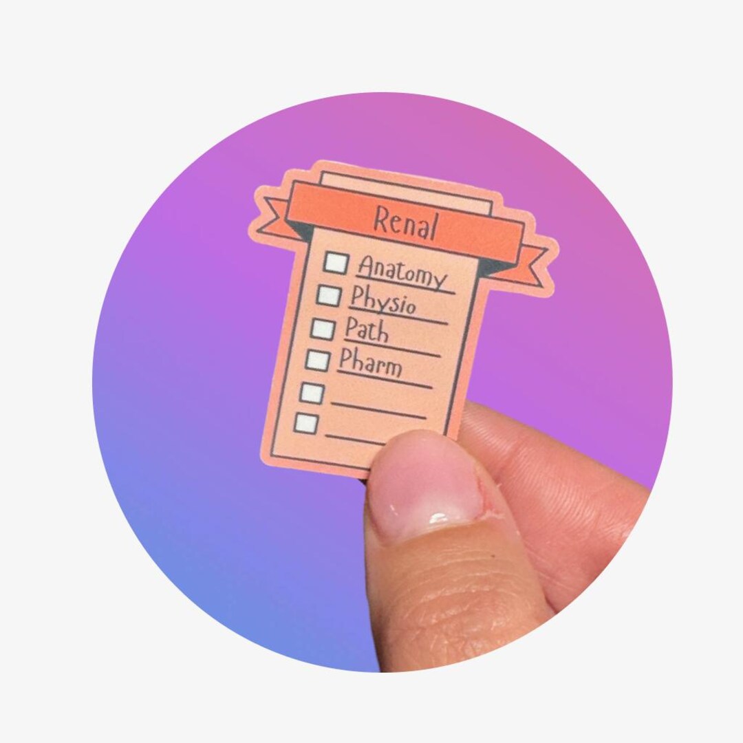 Med School Sticker for Renal- Vinyl Stickers With Bullets for Physio ...