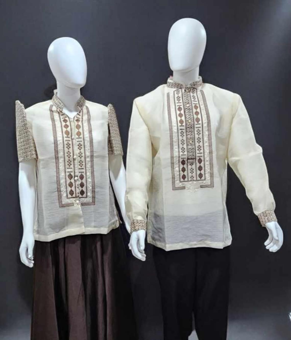 Couple Filipiniana Top and Barong Tagalog (top Only / Sold Separately ...