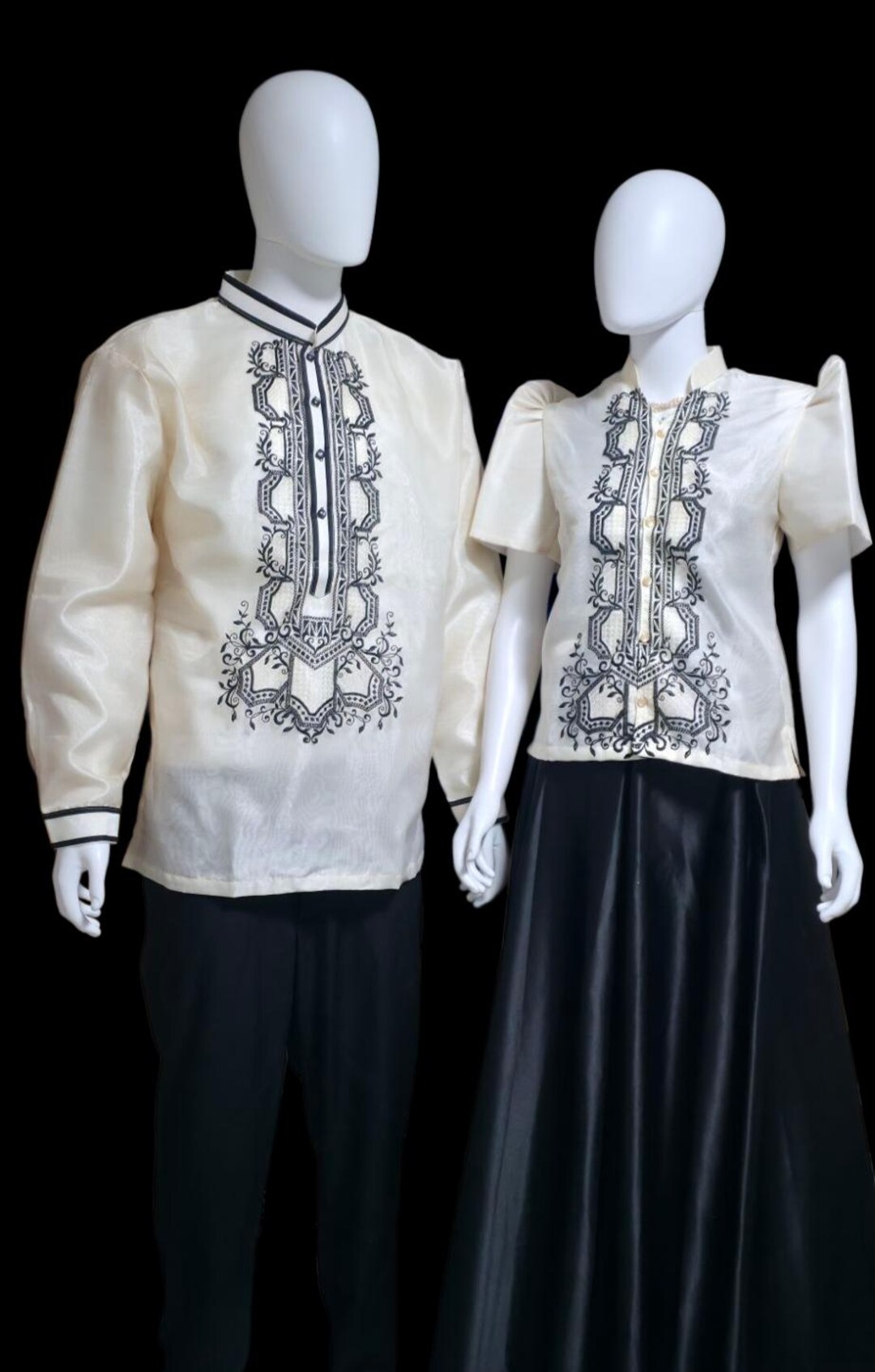 Couple Filipiniana Top and Barong Tagalog (top Only / Sold Separately ...