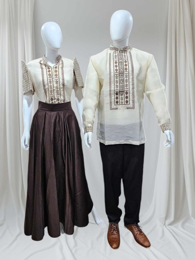 Couple Filipiniana Top and Barong Tagalog (top Only / Sold Separately ...