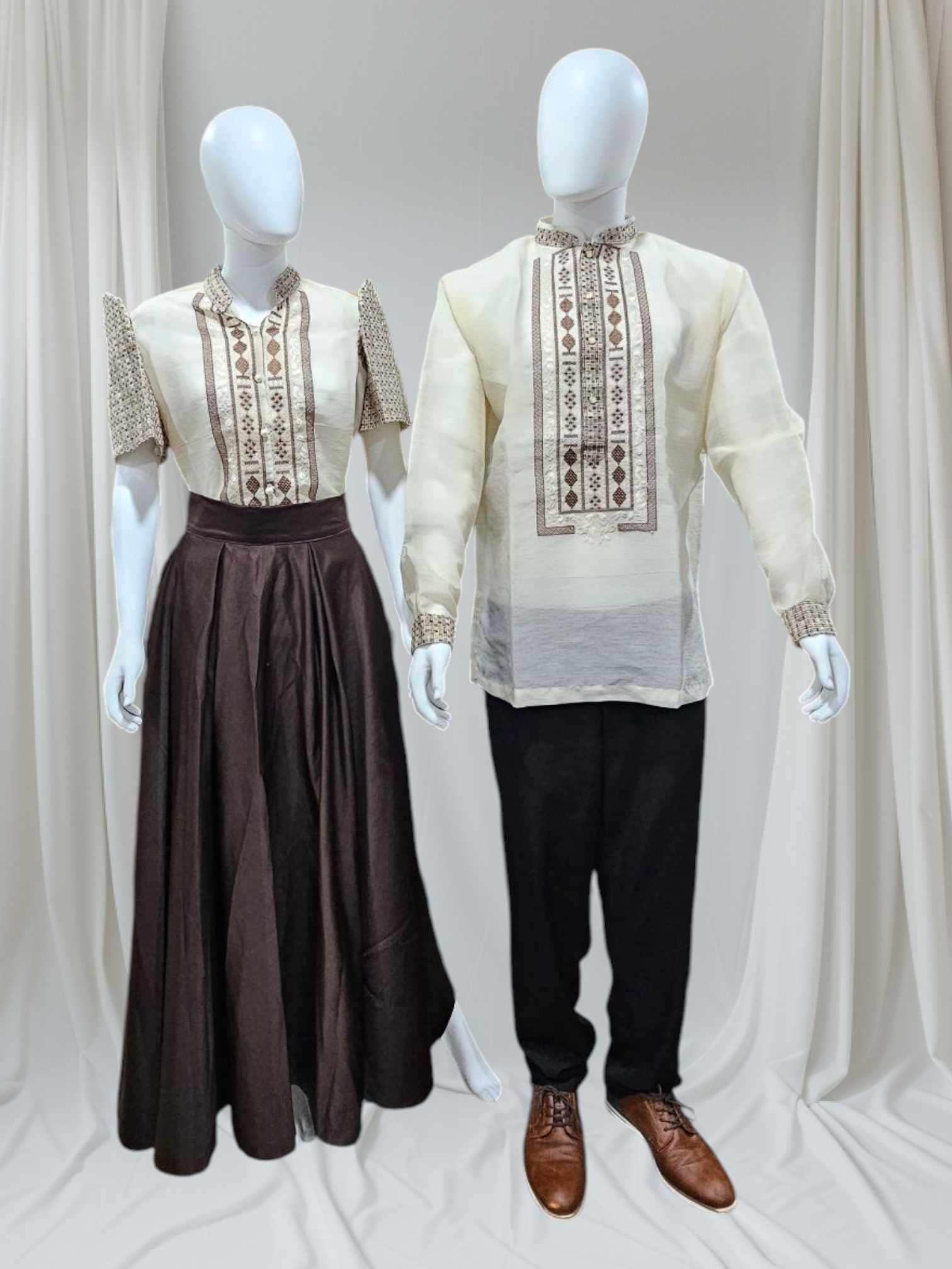 Couple Filipiniana Top and Barong Tagalog (top Only / Sold Separately ...