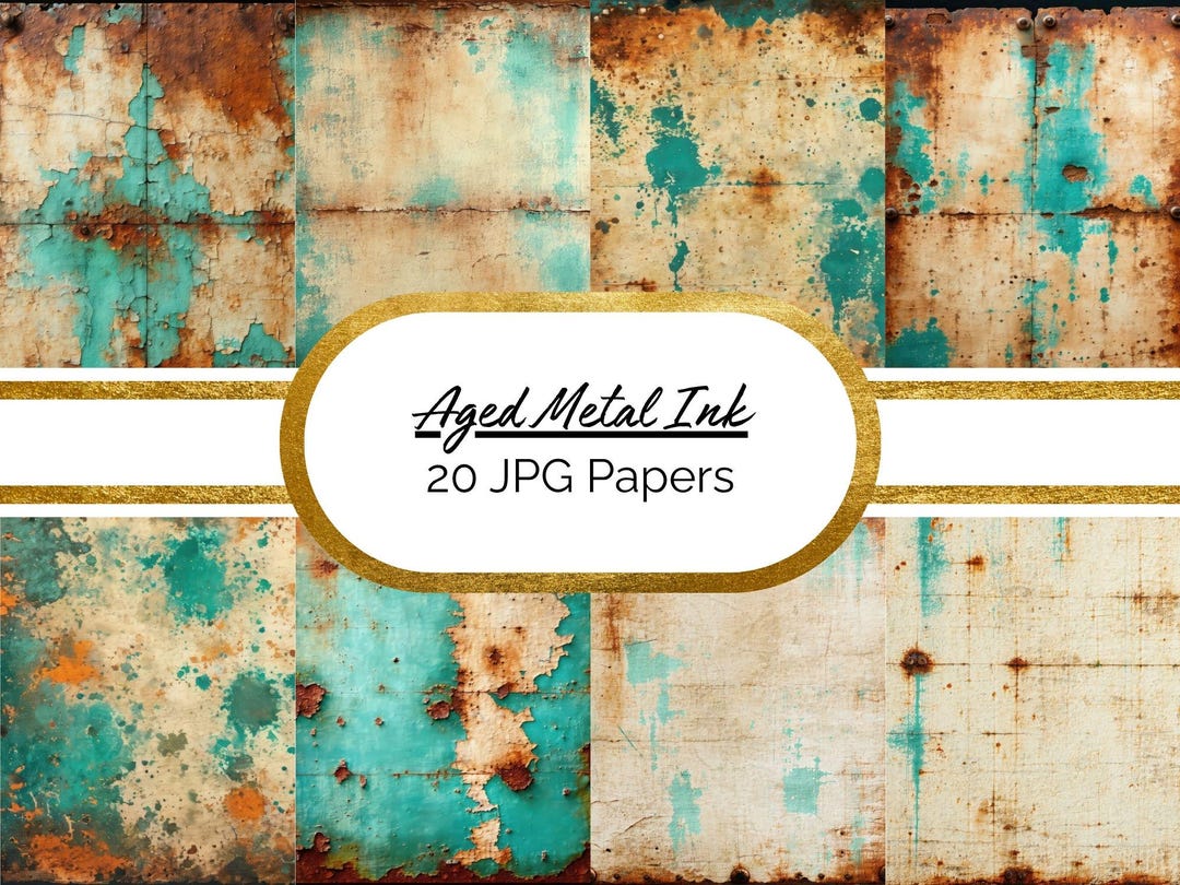 Aged Metal Ink Paper Pack | 20 High-resolution JPG Papers | Vintage ...