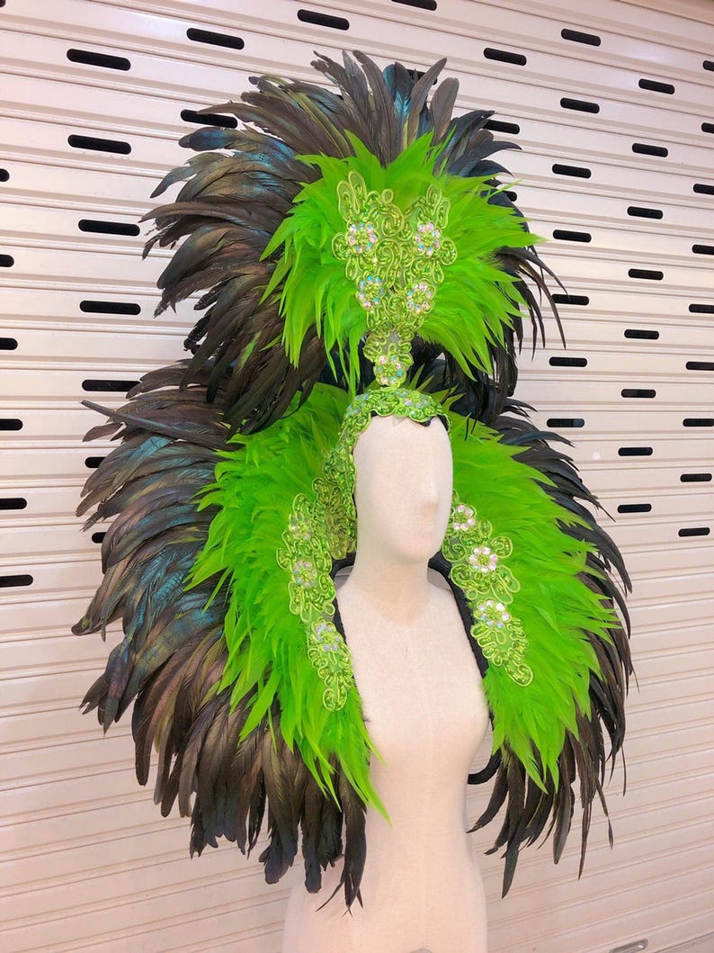 Penchon 191 Queen of Bird Pageant Vegas Samba Dance Feathers Headdress ...