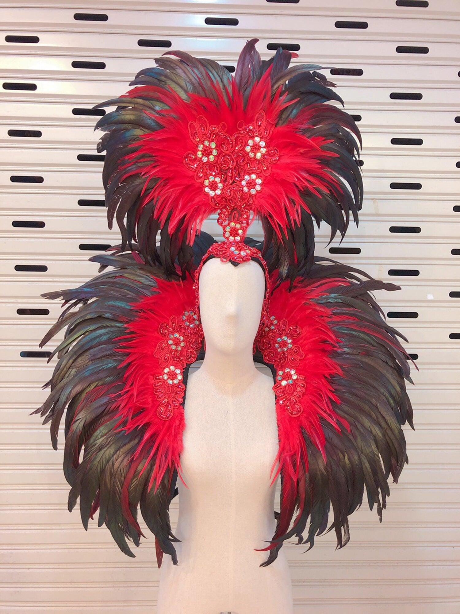 Penchon 191 Queen of Bird Pageant Vegas Samba Dance Feathers Headdress ...
