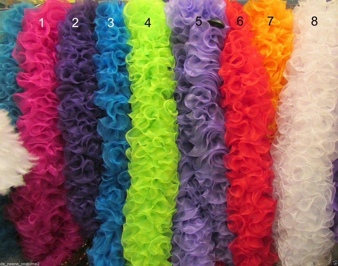 Da Neena B101 One Cute Vegas Showgirl Organza Ruffle Gigantic Scraf Boa ...