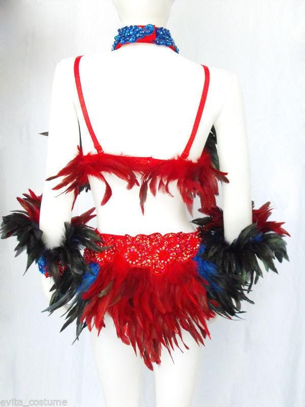Evita Ftrw Feather Dance Drag Bra Skirt Bra Belt White Swan Costume Set ...
