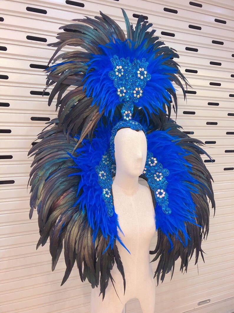 Penchon 191 Queen of Bird Pageant Vegas Samba Dance Feathers Headdress ...