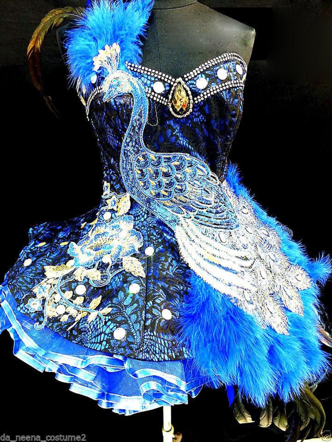 Da Neena M077 Showgirl Vegas Pageant Burlesque Feather Peacock Dance ...